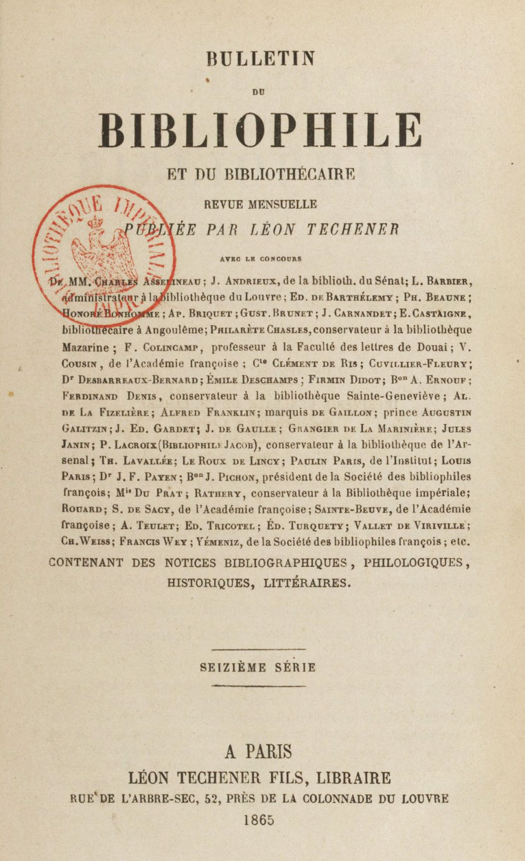 La revue - Le Bulletin du bibliophile